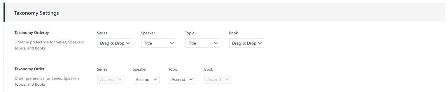 Taxonomy Drag & Drop Ordering - Advanced Sermons
